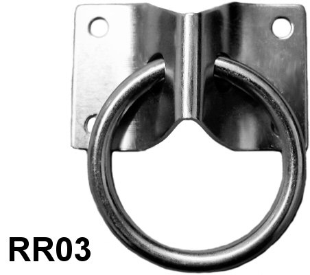 Surface mount D-ring 1/4" Mounting Ring 1500 lb rated RR04 4 Rope Bolt on